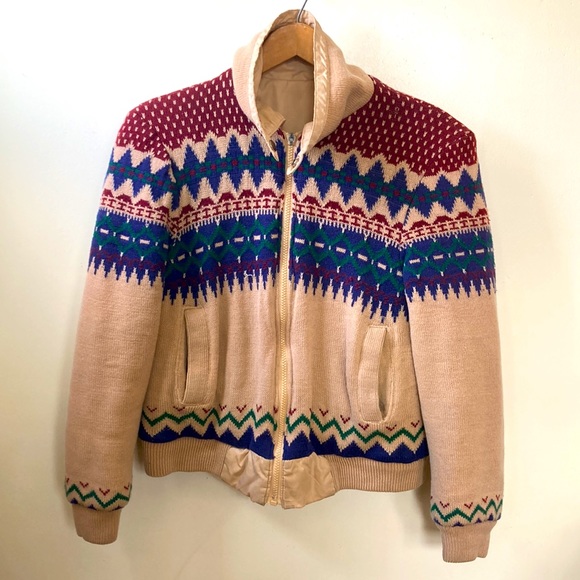 Vintage | Jackets & Coats | Vintage Reversible Jacket With Argyle Knit ...